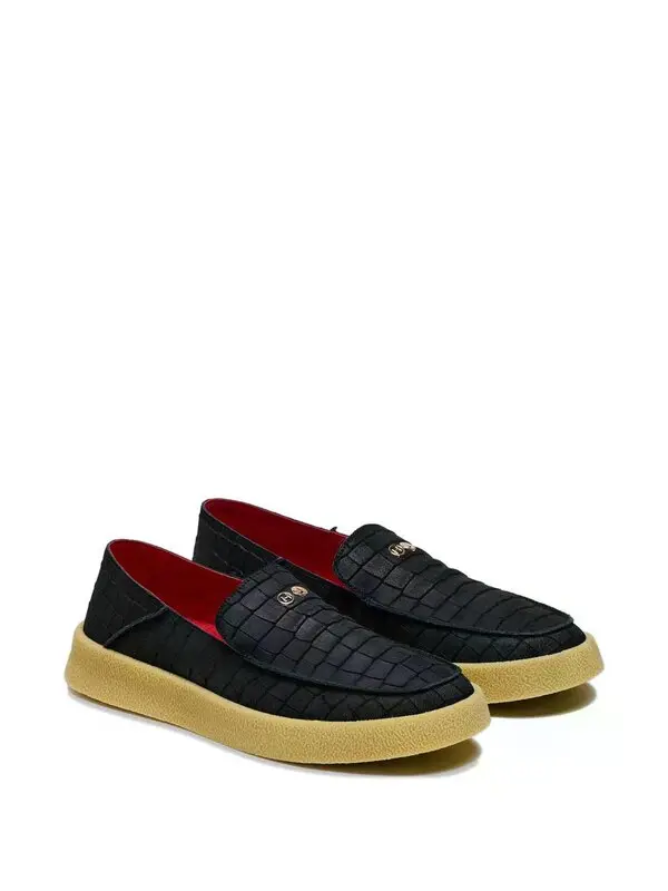 HIDE&JACK Crocodile-effect Slip-on Sneakers - Black