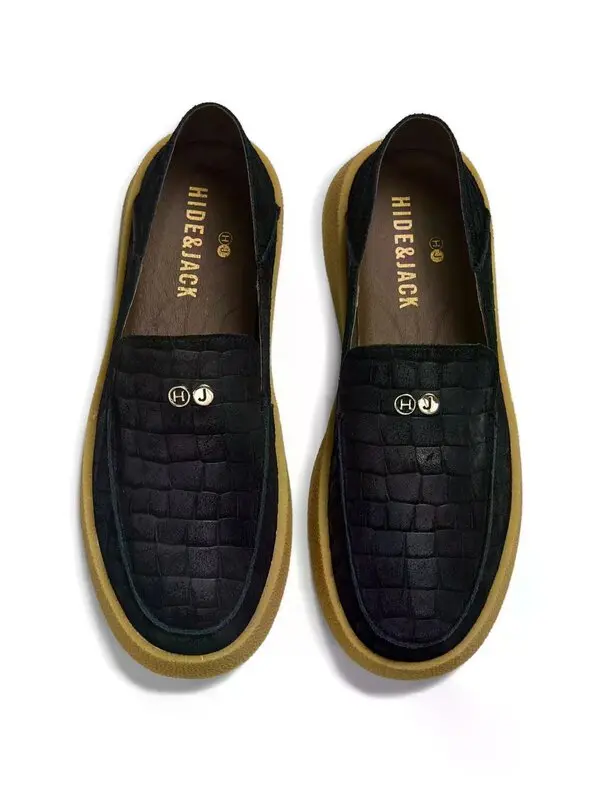 HIDE&JACK Crocodile-effect Slip-on Sneakers - Black