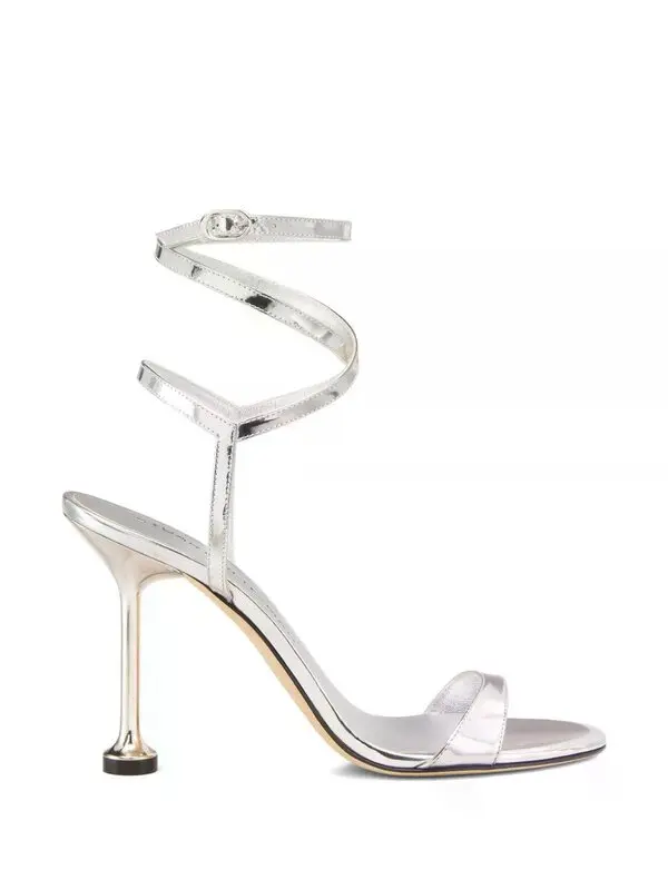 STUART WEITZMAN Nudistini Wrap Ankle-strap Heeled Sandals - Silver