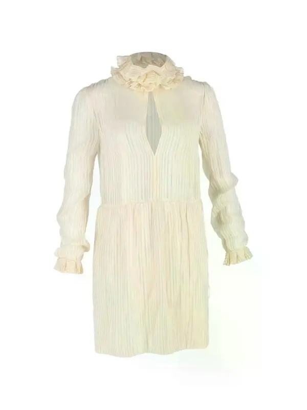 Saint Laurent Lamé Striped Mini Dress - Neutrals