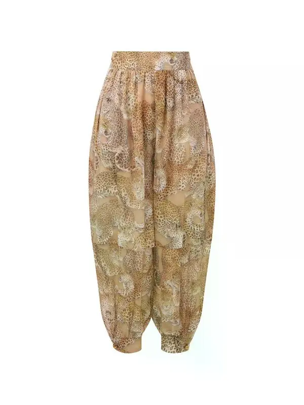 Zimmermann Leopard Print Silk Trousers - Neutrals