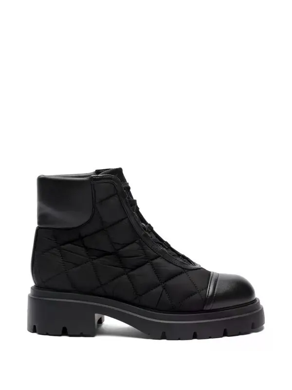 STUART WEITZMAN Quilted Lace-up Boots - Black