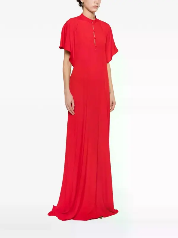 N°21 Buttoned Maxi Dress With Open Back - Red