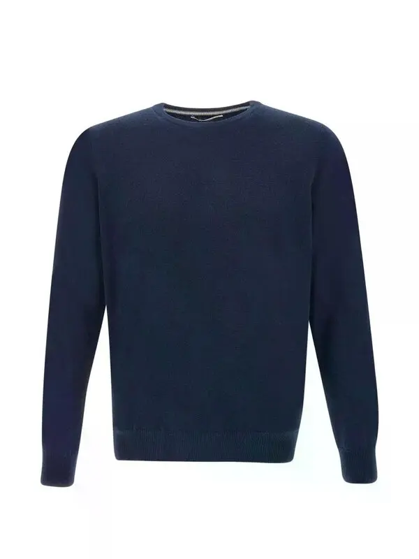 KANGRA Long-sleeved Crew Neck Sweater - Blue