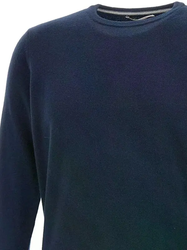 KANGRA Long-sleeved Crew Neck Sweater - Blue