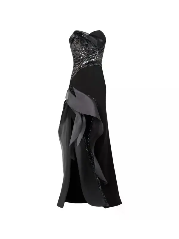 GABY CHARBACHY Sequin-embellished Strapless Gown