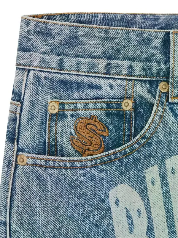 BILLIONAIRE BOYS CLUB Straight Leg Jeans With Graphic Print