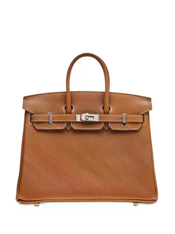 Hermès Palladium Birkin 25 Bag - Brown