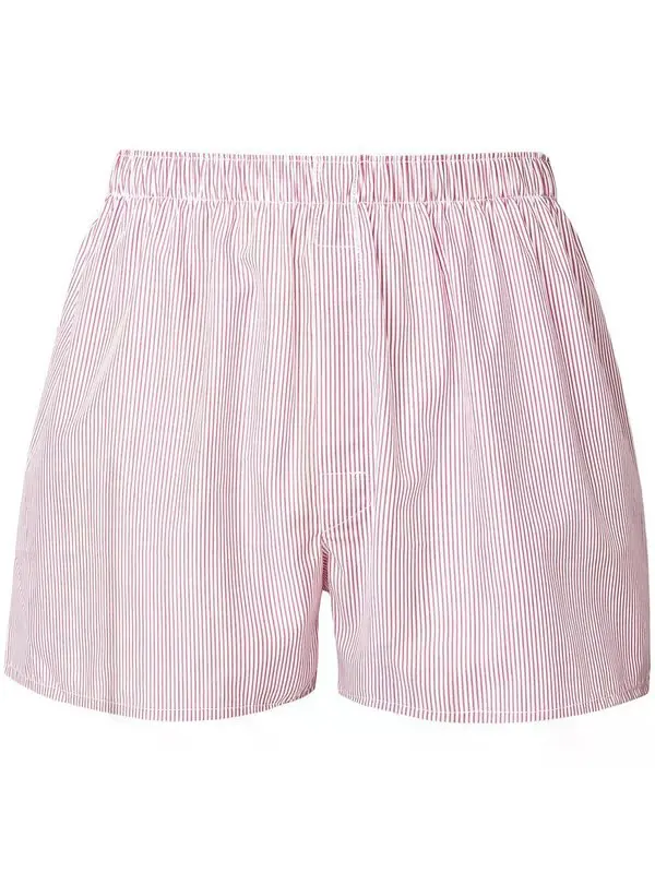 Sunspel Striped Boxer Shorts - Red