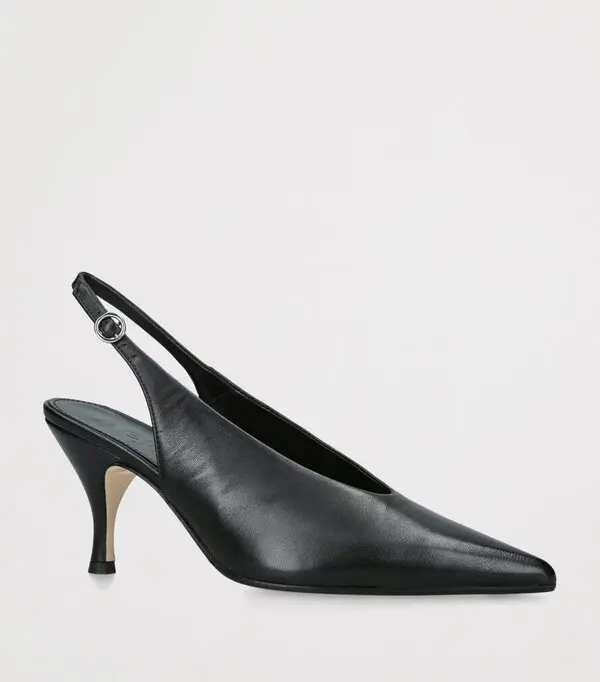 AeydĒ Leather Carla Slingback Pumps - Black
