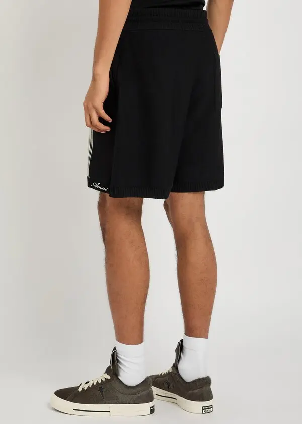 Amiri Striped Embellished Wool-blend Shorts