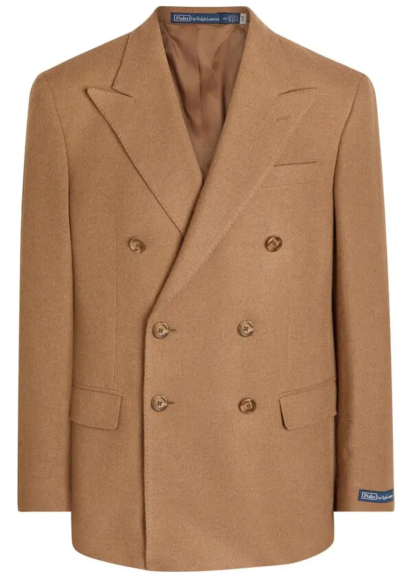 Polo Ralph Lauren Double-breasted Hair Blazer - Camel