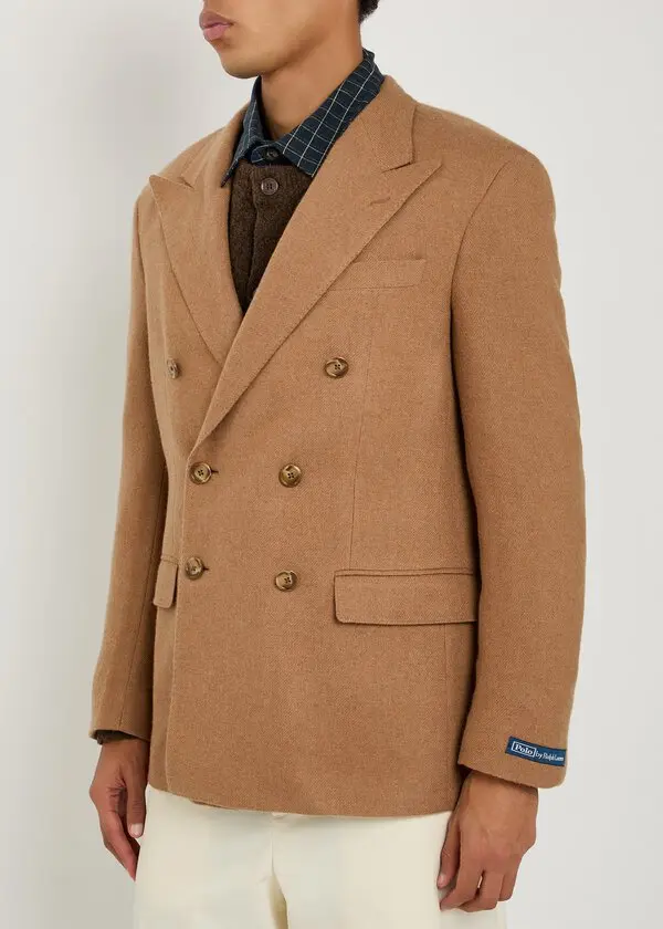 Polo Ralph Lauren Double-breasted Hair Blazer - Camel