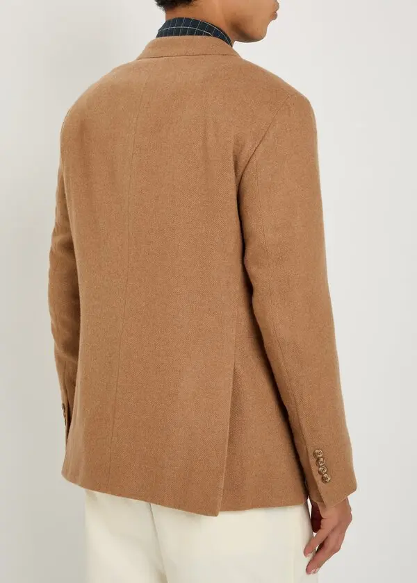 Polo Ralph Lauren Double-breasted Hair Blazer - Camel