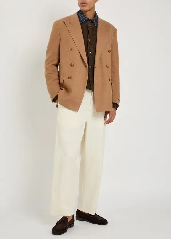 Polo Ralph Lauren Double-breasted Hair Blazer - Camel
