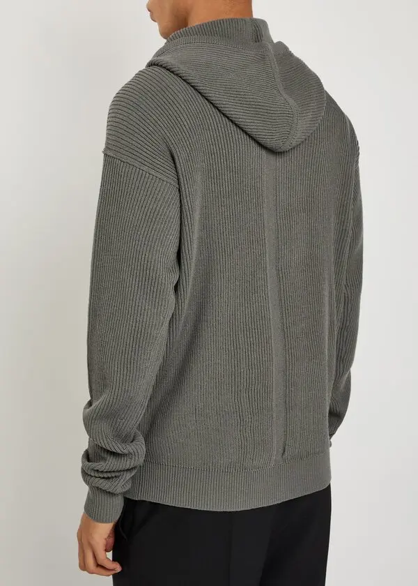 Rick Owens Zip-up Hooded Wool Jumper