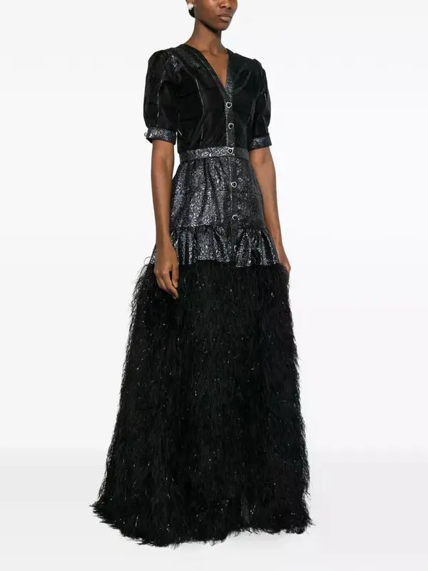 MIAU BY CLARA ROTESCU Button Maxi Dress