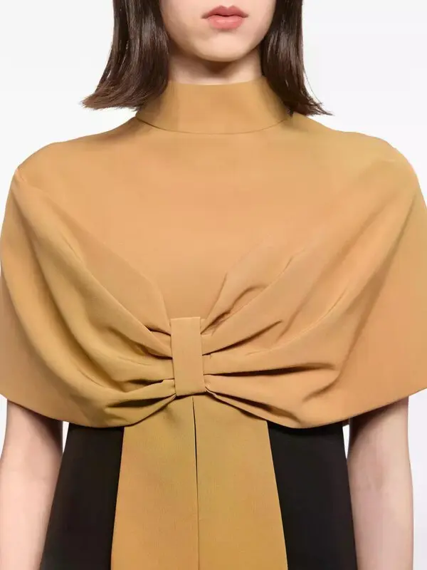ATU BODY COUTURE And Light Brown Two-tone Bow Maxi Dress