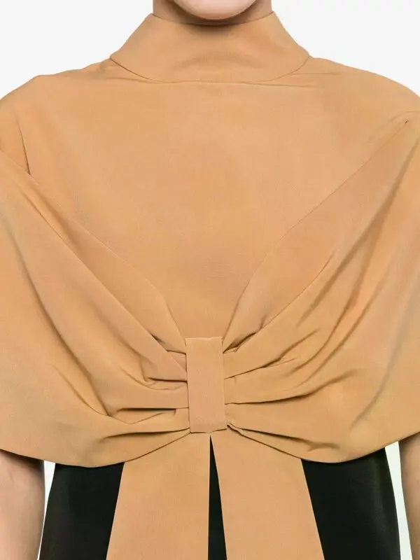 ATU BODY COUTURE And Light Brown Two-tone Bow Maxi Dress