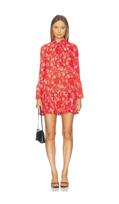 Cinq À Sept Botanical Floral Alinda Dress - Red