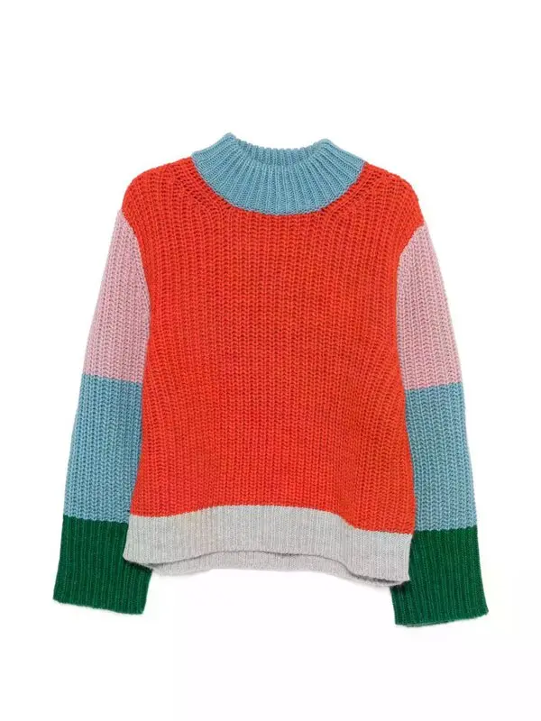 Essentiel Antwerp Colour-block Knit Sweater - Red