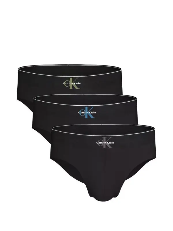 Calvin Klein Logo-waistband Briefs - Black