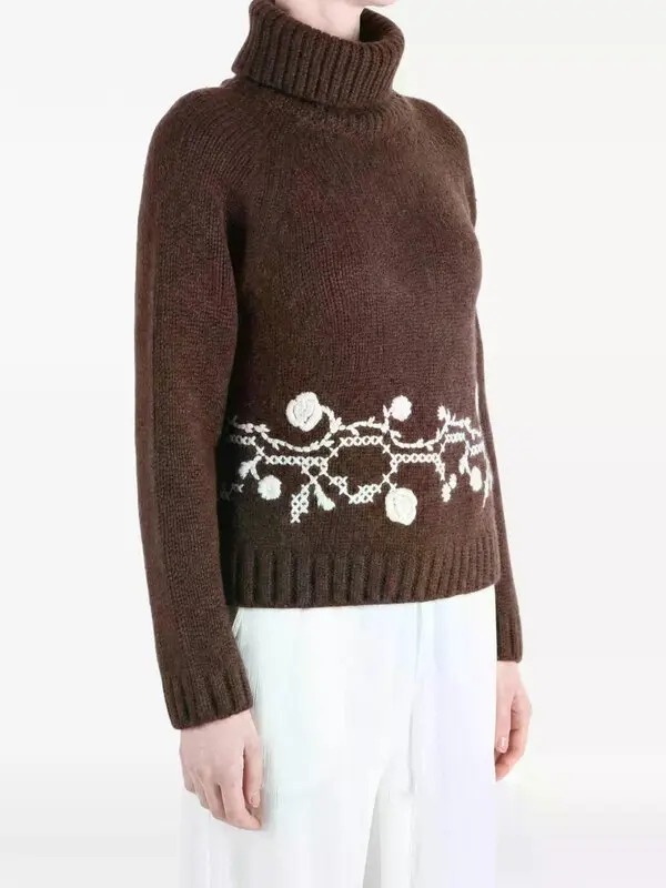 Moncler Alpaca Blend Embroidered Turtleneck