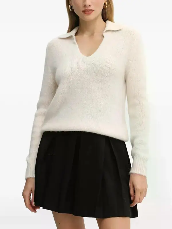 MORGAN Open-collar Knitted Sweater