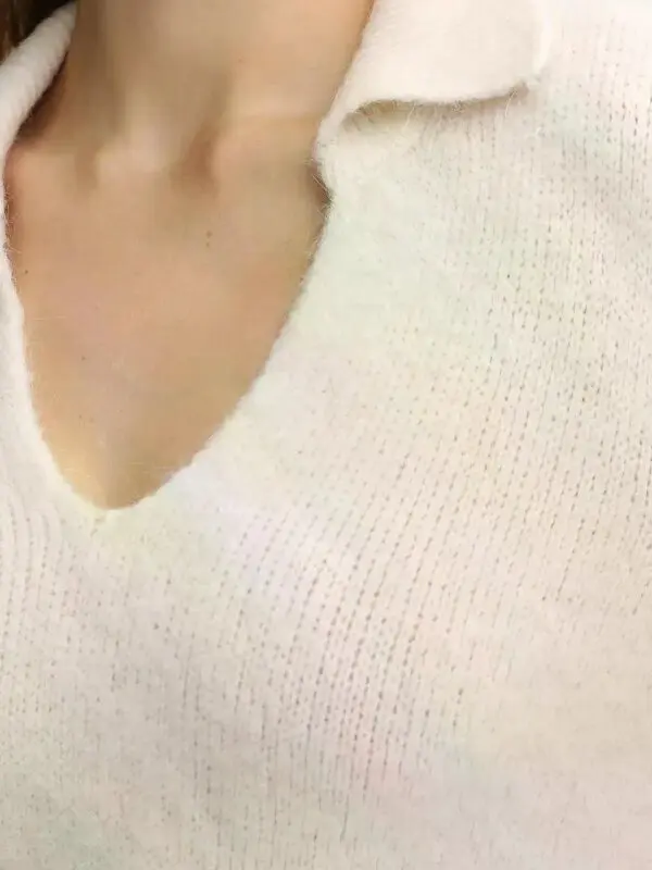 MORGAN Open-collar Knitted Sweater