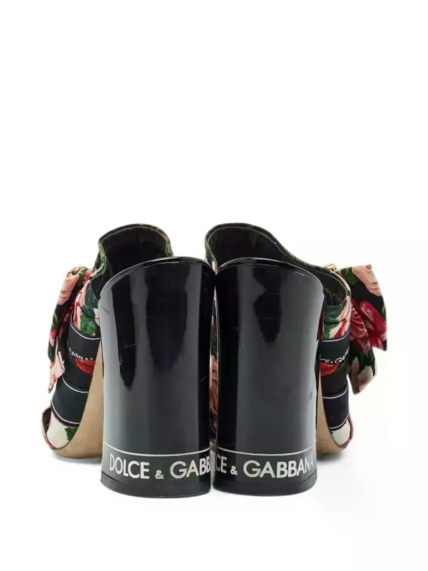 Dolce & Gabbana Floral-print Block-heel Sandals