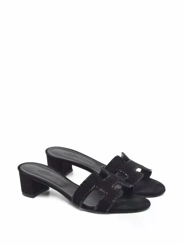 Hermès Oasis Embellished Block-heel Sandals
