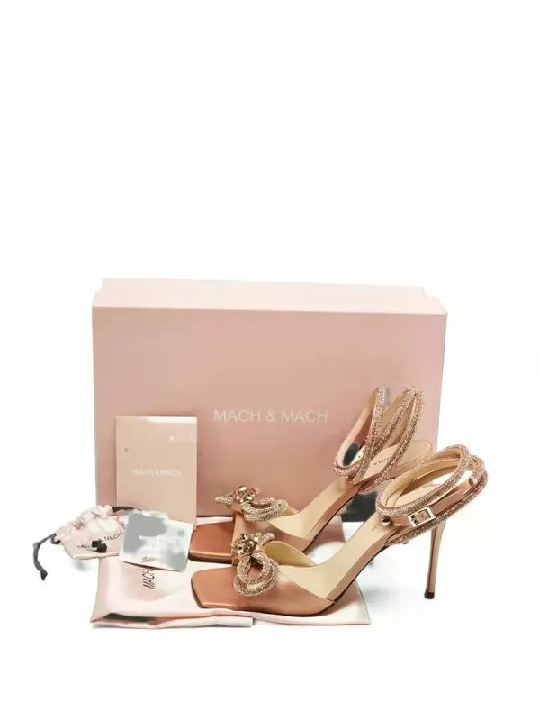 Mach & Mach Double Bow Ankle-strap Heeled Sandals