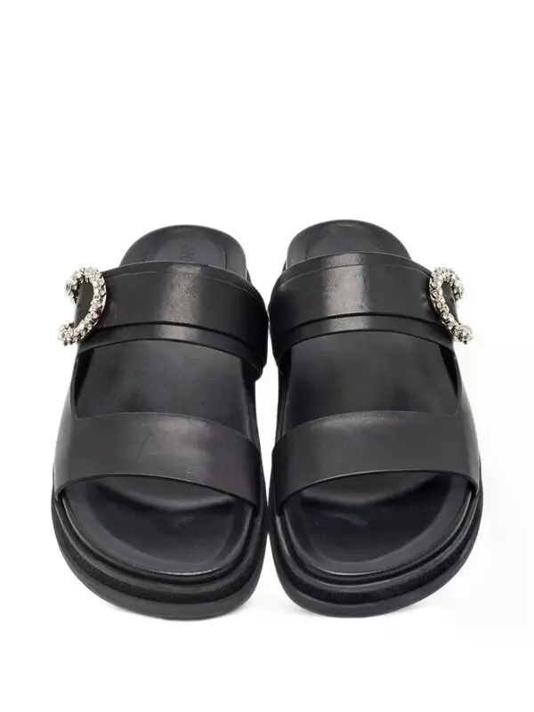 JIMMY CHOO Marga Leather Flat Sandals