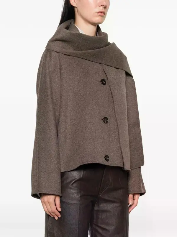Max Mara Scarf-detail Button-up Jacket
