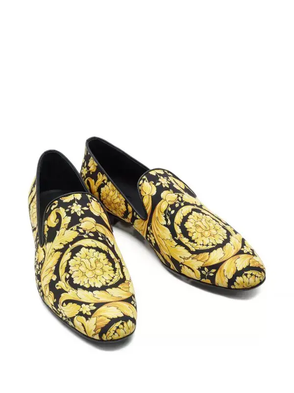 Versace Baroque Brocade Loafers