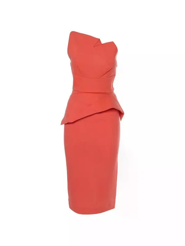 Roland Mouret One-shoulder Draped Midi Dress