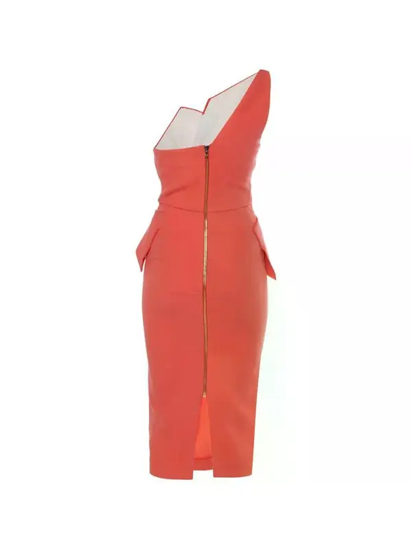 Roland Mouret One-shoulder Draped Midi Dress