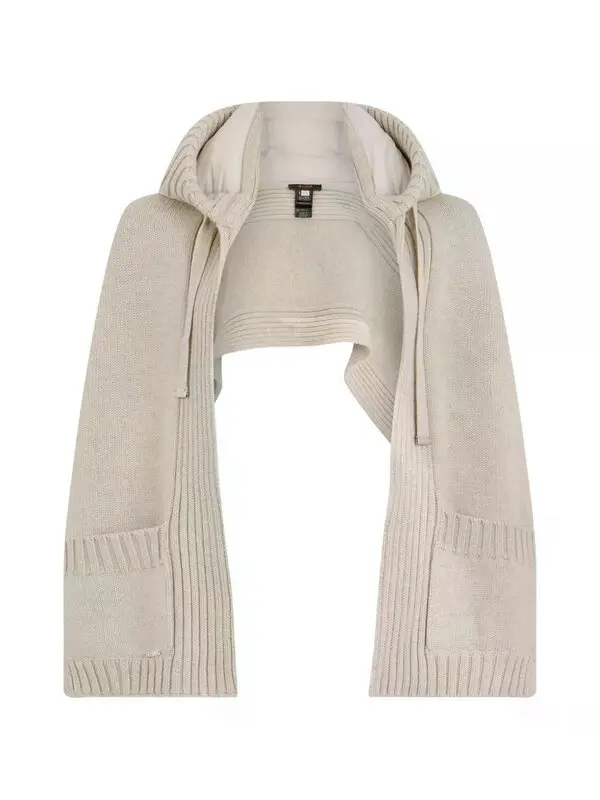 MOORER Luisia-cwh Hooded Chunky-knit Scarf - Neutrals