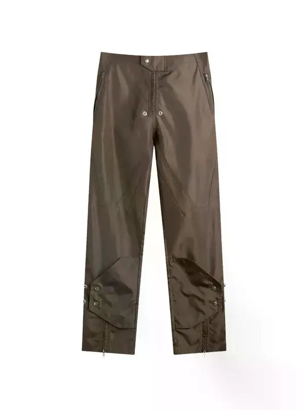 Rick Owens Moto Panelled Trousers - Brown