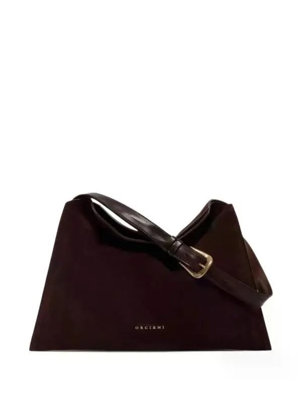 Orciani Midi Trinity Suede Logo-plaque Shoulder Bag - Red