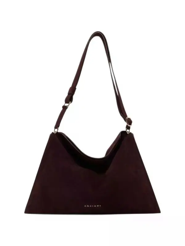 Orciani Midi Trinity Suede Logo-plaque Shoulder Bag