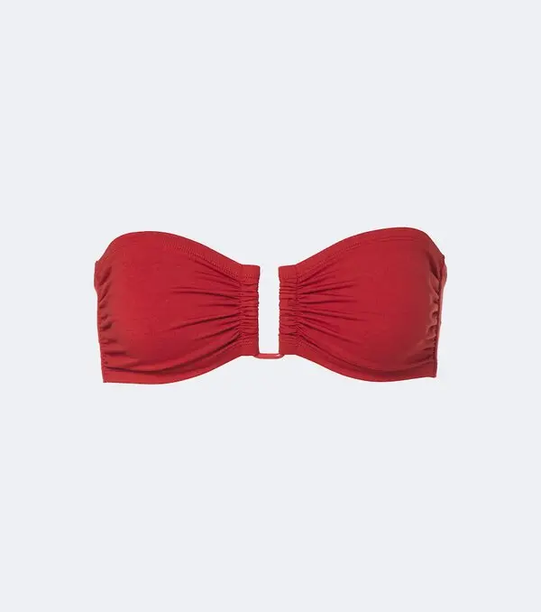 ERES Show Ruched Bikini Top - Red