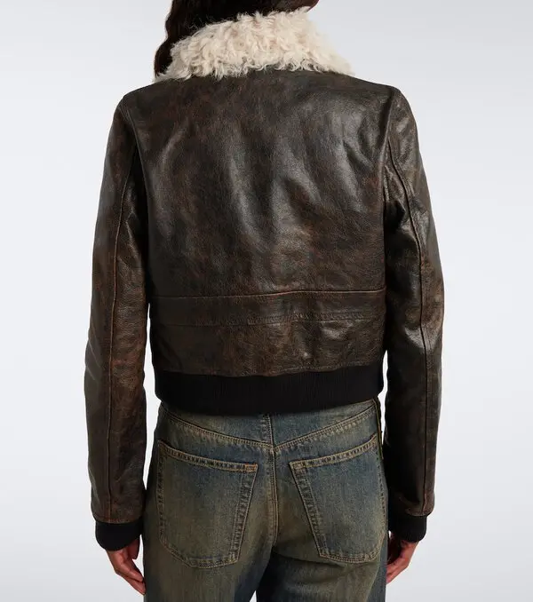 Fendi Shearling-trimmed Leather Jacket