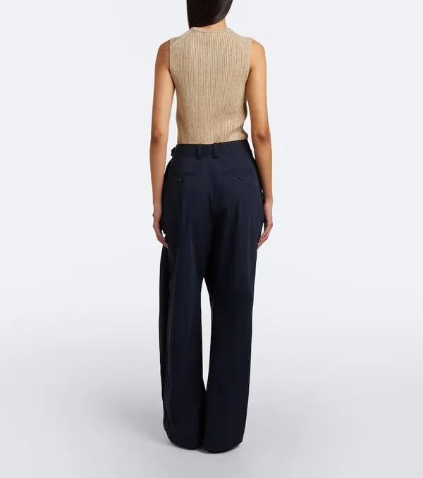 JW Anderson Twist Draped Cotton Wide-leg Pants