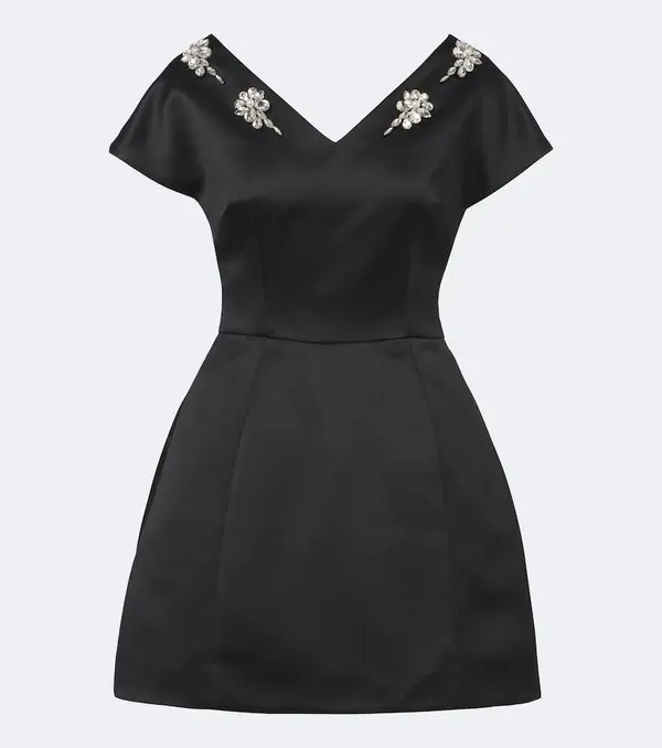 Simone Rocha Embellished Satin Minidress
