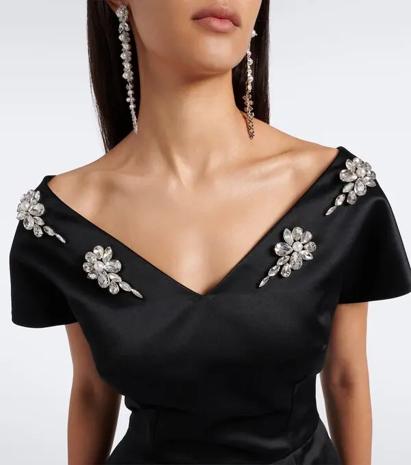 Simone Rocha Embellished Satin Minidress