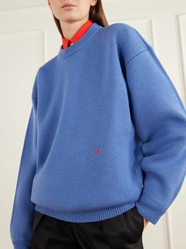 WILLY CHAVARRIA Logo-embroidered Wool Sweater