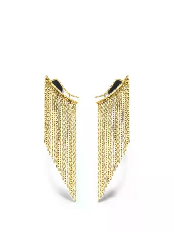 GUZEMA Hidden Beauty Chainfall Earrings - Gold