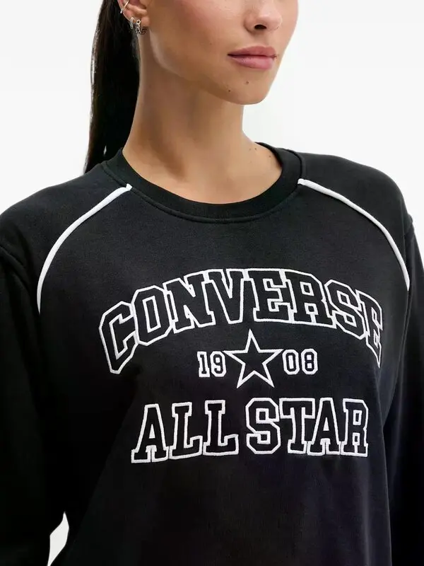 CONVERSE Logo-embroidered Piping-detail Sweatshirt