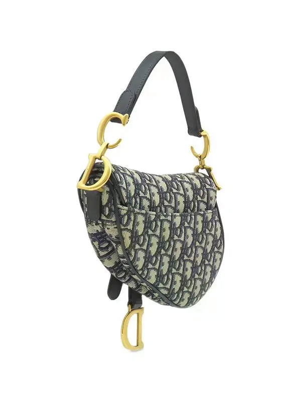 Dior 2000-2026 Mini Oblique Canvas Saddle Bag Satchel